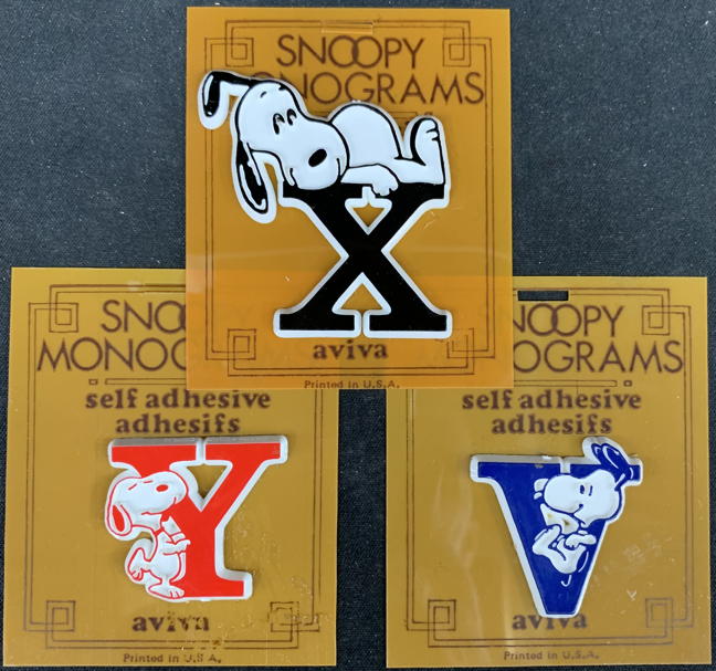 Group of 3 Snoopy Monogram Adhesive Letters